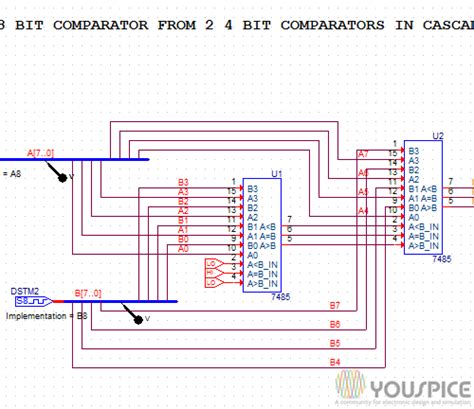 Bit Comparator With Two Bit Comparator In Cascade YouSpice