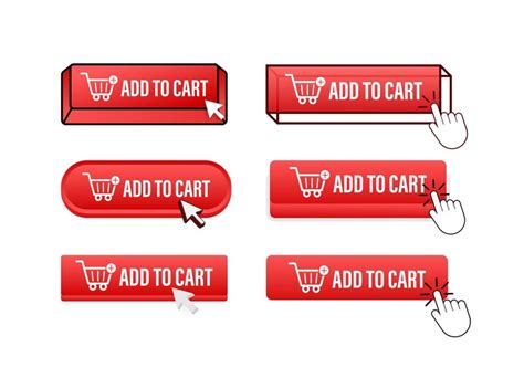 Premium Vector Add To Cart Button With Pointer Clicking Add To Cart Web Buttons Set User