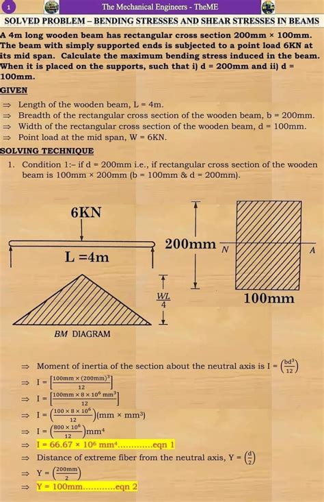 Engineering Infinity On Linkedin Solved Problem Bending Stresses And Shear Stresses In Beams