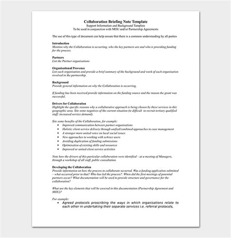 Briefing Note Template 8 Samples Examples