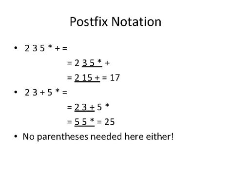 Polish Notation Prefix Postfix Infix Notation Infix Notation