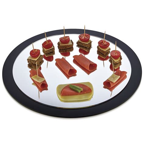 Biradlı Open Buffet Plexiglass Mirror Display Stand Ellipse 40x60x5