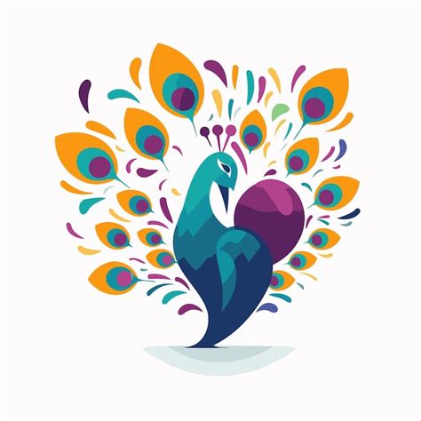 Premium Vector Colorful Peacock Vector Illustration On White