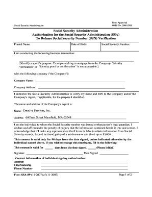 Fillable Online 3 CBSV Release Form SSA 89doc Fax Email Print PdfFiller
