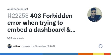 403 forbidden error when trying to embed a dashboard and view it using a