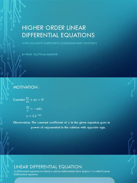 Lde Part 1 Of 8 Cf Pdf Ordinary Differential Equation Equations