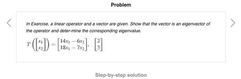solved problem in exercise a linear operator and a vector