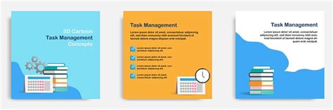 소셜 미디어 팁 트릭 유익한 작업 일정 마감일 관리 멀티 컬러 배경3d 만화 스타일의 배너 템플릿 디자인 게시 인포그래픽에 대한 스톡 벡터 아트 및 기타 이미지 Istock