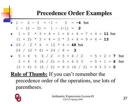 Ppt Arithmetic Expressions Lesson 1 Outline Powerpoint Presentation