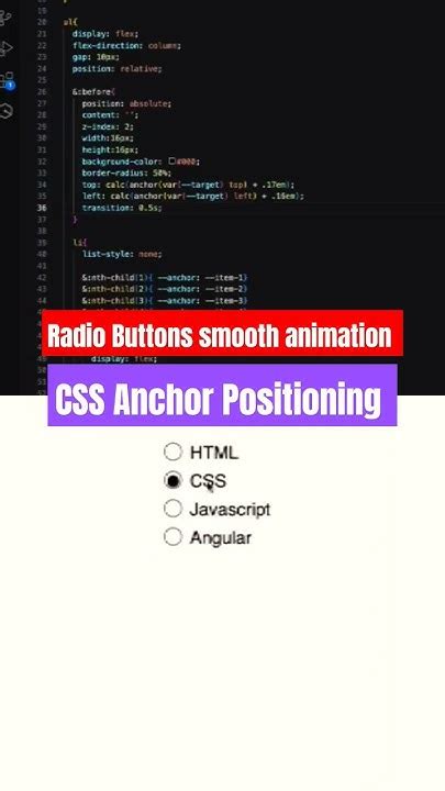 Radio Buttons Smooth Animation Using Css Anchor Positioning Css Splearncss Youtube