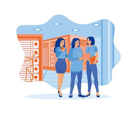 Programmers Are Working On Developing Software For New Business Projects Stock Illustration