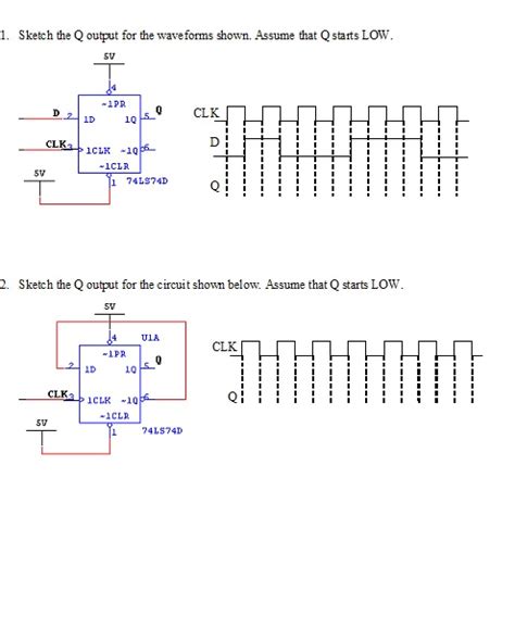 Solved Sketch The Q Output For The Waveforms Shown Assume Chegg Com