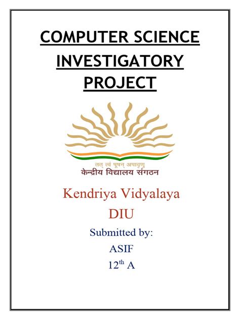 Class 12th Project By Asif Pdf C Computer Programming