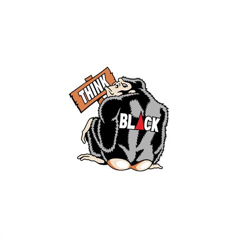 A Gorilla Facing The Back And The Writing Think Black 46972943 Vector Art At Vecteezy