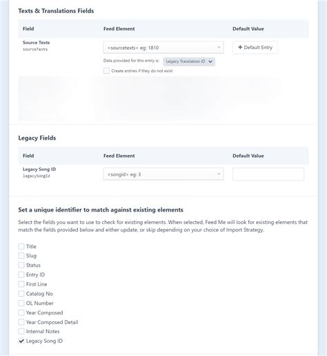 Issue Matching Entries When Importing Into Feedme With Craft4 Craft