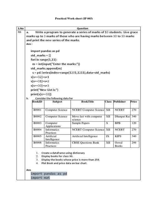 Ans Ip Aissce Practical Exam 2023 Pdf Data Management Software Computing