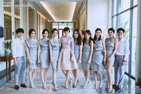 ชุดเพื่อนเจ้าสาวโทนเทา สวยเจิดเกิดยกเซ็ต