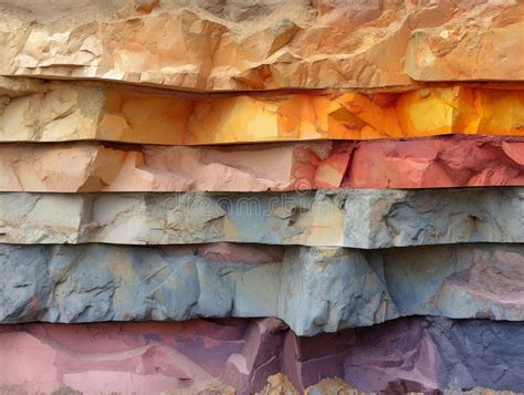 Colored Geological Layers Geological History Of The Earth Rock Layers Stock Image Image Of