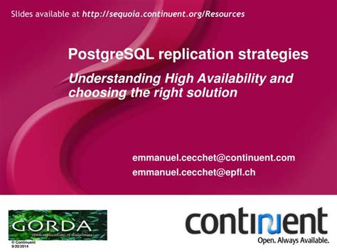 Ppt Postgresql Replication Strategies Understanding High Availability