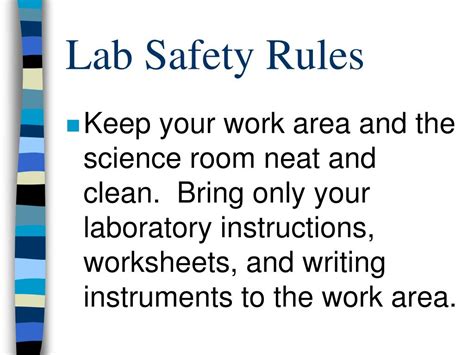 PPT Lab Safety Rules PowerPoint Presentation Free Download ID 3126908