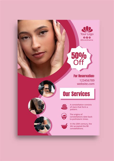 Personalize And Download This Minimalist Fuchsia Beauty Salon Flyer Template