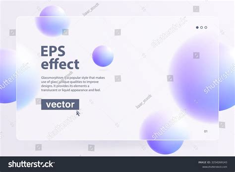 Website Landing Page Template Glassmorphism Style Stock Vector Royalty