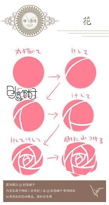 简易玫瑰花画法