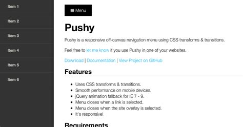 9 Responsive Off Screen Navigation Resources Admire The Web