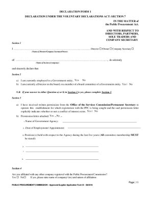 Fillable Online DECLARATION FORM DECLARATION UNDER THE Fax Email