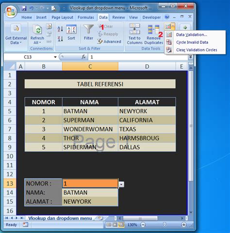Membuat Menu Dropdown MS Excel Digabung Dengan Vlookup Toko7Sky