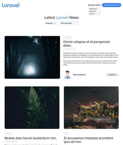 Github Lennartscheperslaravel Blog Concept Simple Blog Concept With Features Such