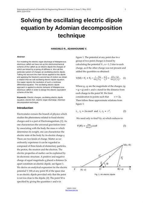Pdf Solving The Oscillating Electric Dipole Equation By … The Oscillating Electric Dipole