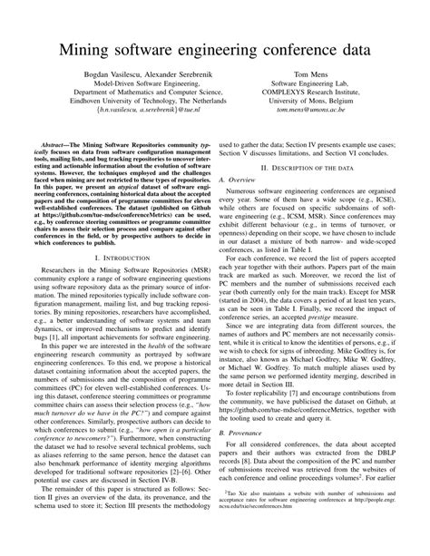 Pdf Mining Software Engineering Conference Data