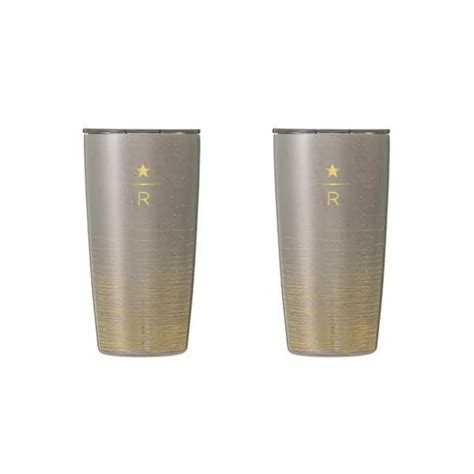 [해외직구] 스타벅스 리저브 스테인레스 컵 골드 라인 473ml 2팩 Starbucks Reserve Stainless Cup Gold Lines Ssg Com