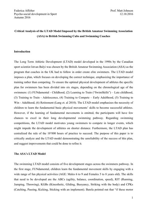 Pdf Critical Analysis Of Ltad Model
