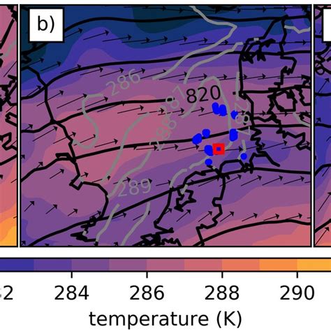 Era5 Reanalysis Data Temperature Colored Contours K And Download Scientific Diagram