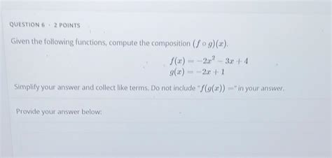 Solved Given The Following Functions Compute The Chegg