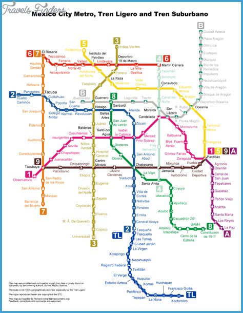Mexico City Metro Map Travelsfinderscom