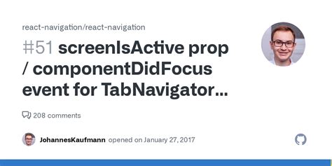 ScreenIsActive Prop ComponentDidFocus Event For TabNavigator Items Issue React