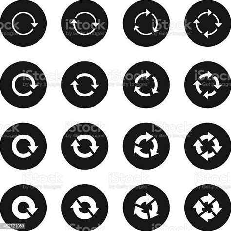화살표 번경 리로드 로테이션을 블랙 서클 아이콘크기 새로 고침 버튼 검은색에 대한 스톡 벡터 아트 및 기타 이미지 검은색 고체 그래픽 사용자 인터페이스 Istock