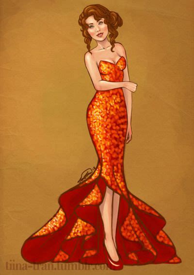 Katniss Everdeen Dress On Fire Drawing