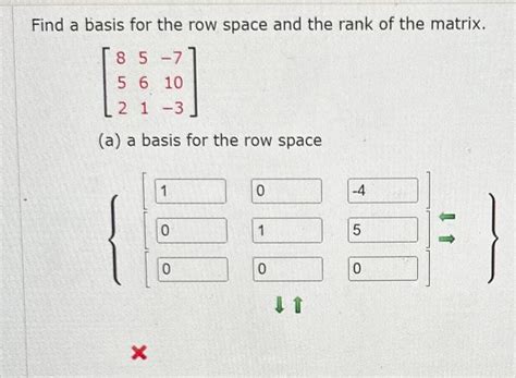 Solved Find A Basis For The Row Space And The Rank Of The