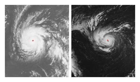 center estimates for eye and noneye cyclones in visible and infrared