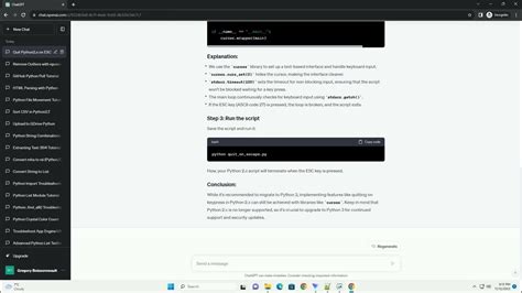 How To Quit Python2 X Script When Escape Is Pressed Youtube