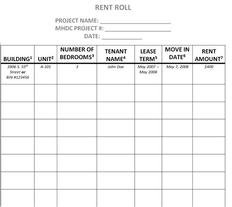 14 Easily Editable Rent Roll Templates Ms Word