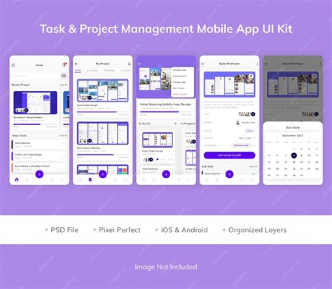 Premium Psd Task And Project Management Mobile App Ui Kit