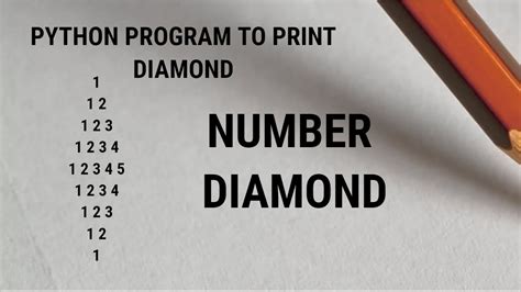 Python Program To Print Number Diamond Youtube