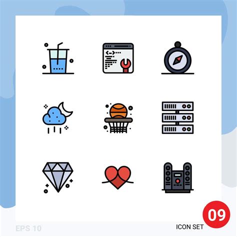 Set Of 9 Commercial Filledline Flat Colors Pack For Basketball School