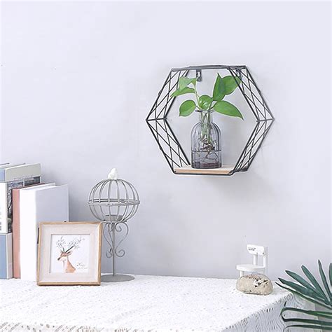 Железные декоративные полки с шестигранной сеткой настенная полка комбинированная подвесная