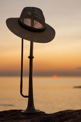 파이프에 해변에 돌에 바람 악기 트럼펫의 실루엣 응답 모자 0명에 대한 스톡 사진 및 기타 이미지 0명 Classical Concert 금 금속 Istock